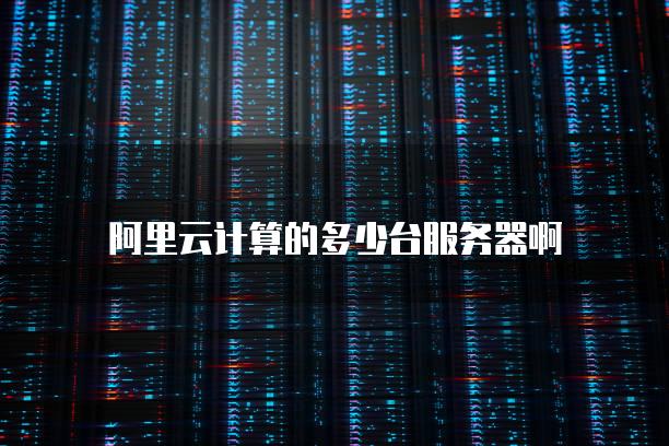 阿里云计算的多少台服务器啊 